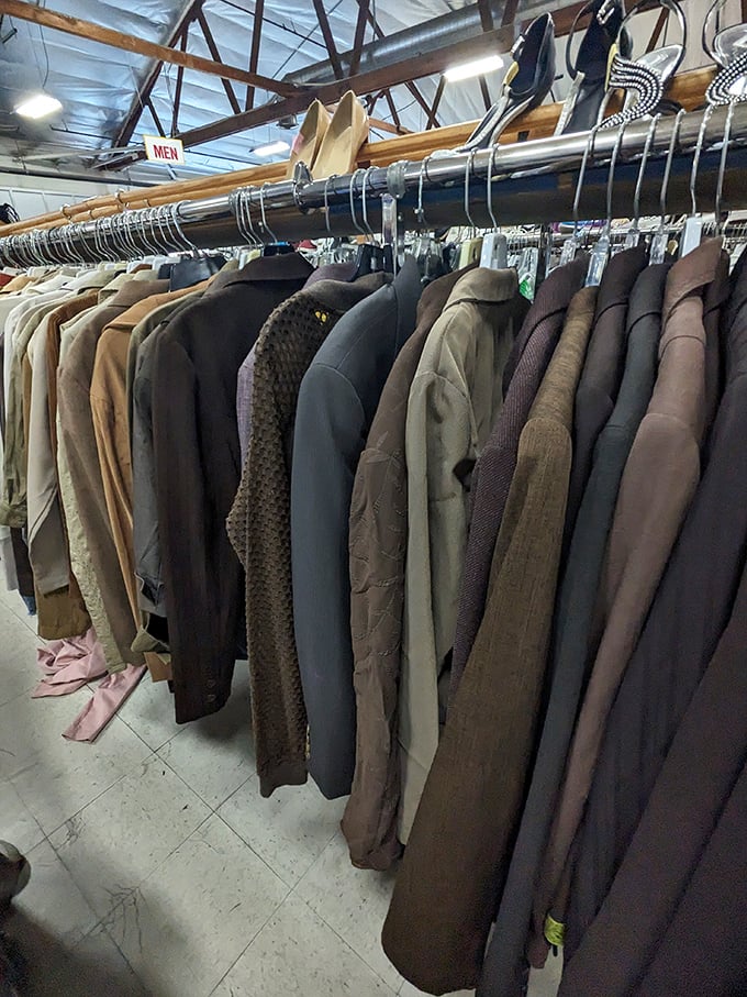 The suit section: where you'll find everything from "job interview" to "1970s game show host" in one convenient location.