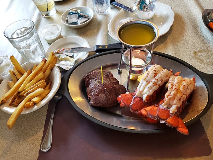 Land meets sea in perfect harmony—a plate that answers the eternal question "steak or lobster?" with a resounding "why choose?"