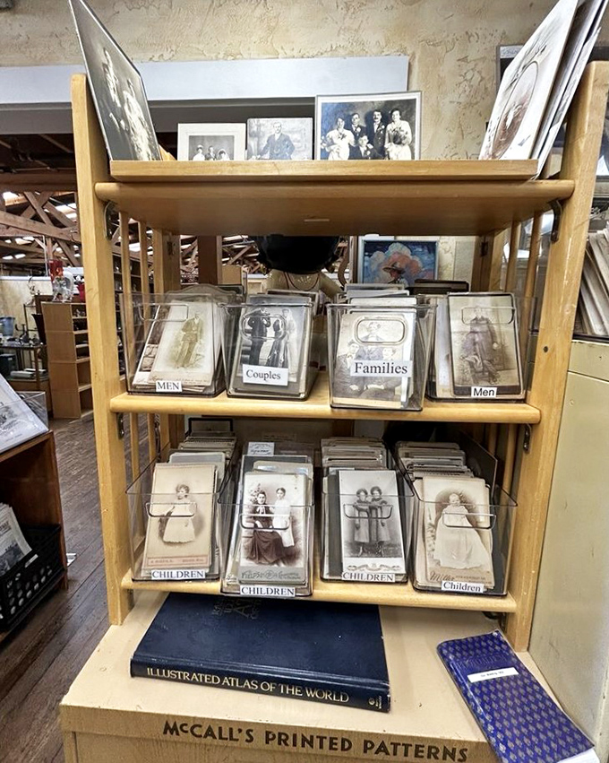 Someone meticulously categorized these vintage photographs by "Men," "Couples," "Families," and "Children." Instant ancestors for the taking!