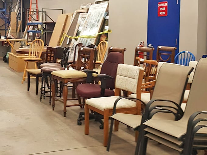 Chair-vana! This wooden seating collection offers enough options to host a dinner party for the entire neighborhood without matching a single style.