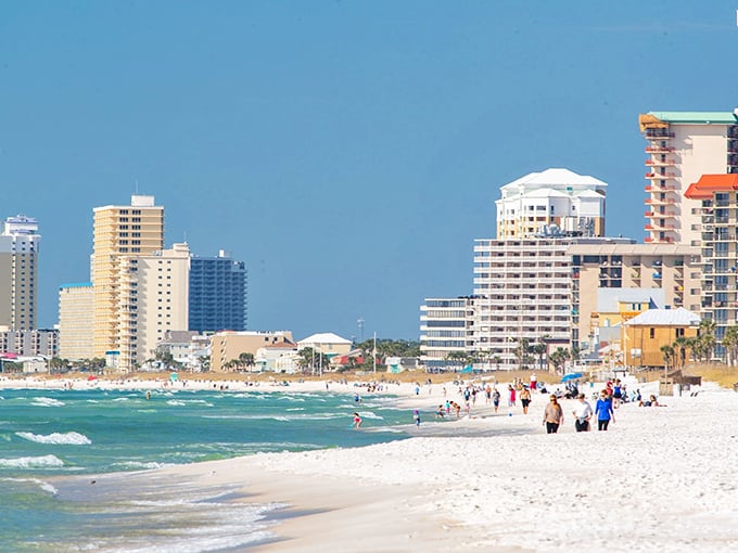 Panama City Beach's sugar-white shoreline stretches like nature's welcome mat. The water really is that blue!