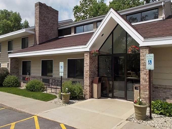 Historic buildings in downtown Ripon create a charming streetscape that tells the story of small-town Wisconsin's rich architectural heritage.