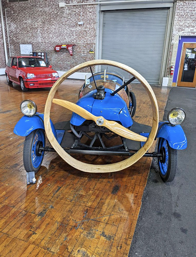 The 1932 Helicron answered a question nobody asked: "What if we put a giant wooden propeller on the front of a car?"
