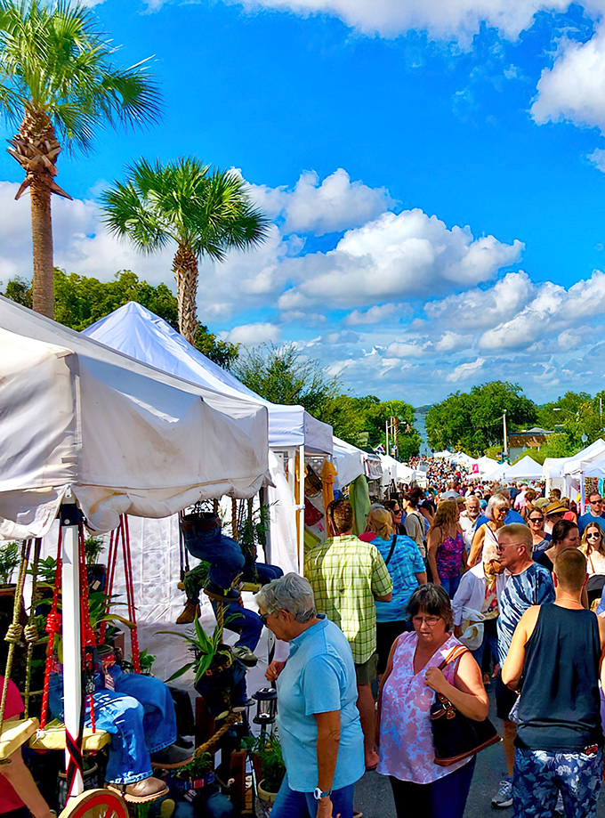 The Mount Dora Craft Fair transforms streets into a bustling marketplace where "just browsing" becomes "where can I fit this in my car?"