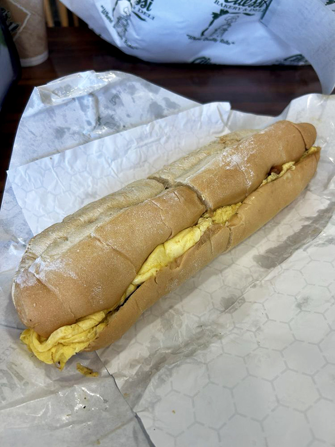 The humble Cuban bread breakfast sandwich—proof that simplicity, when done right, outshines complexity every single time.