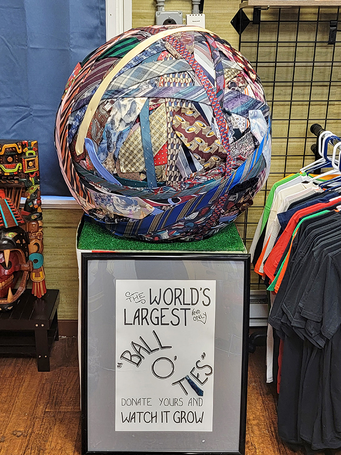 The world's largest ball of ties grows with each donation. A whimsical counterpoint to the museum's darker offerings—proof that oddity comes in many forms.