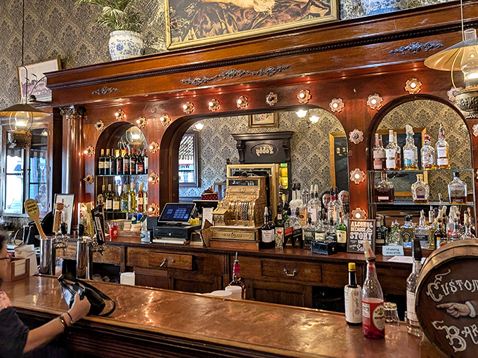 Not just any bar—a time capsule of Western elegance where whiskey flows and stories grow taller with each pour.