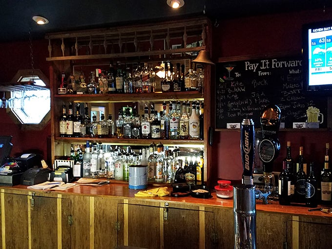 A bar stocked for sailors and sophisticates alike, where local lore is exchanged alongside craft cocktails and cold beer.