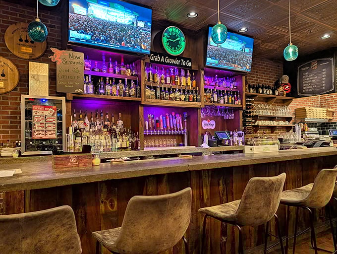 Behind this impressive bar lies liquid inspiration – craft beers and cocktails that perfectly complement every hearty dish.