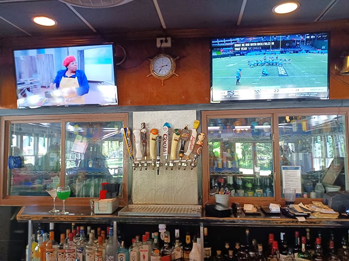 The bar area isn't just for drinks—it's command central for sports watching, conversation starting, and the occasional spontaneous friendship.