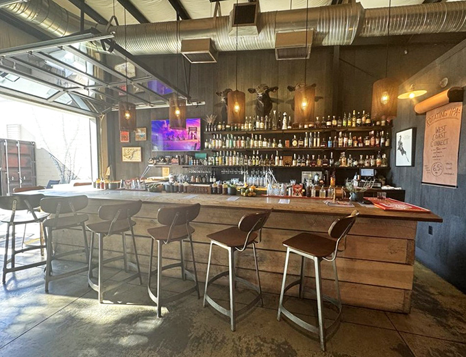 The bar area isn't just for drinking – it's command central for strategic planning of your next barbecue conquest.