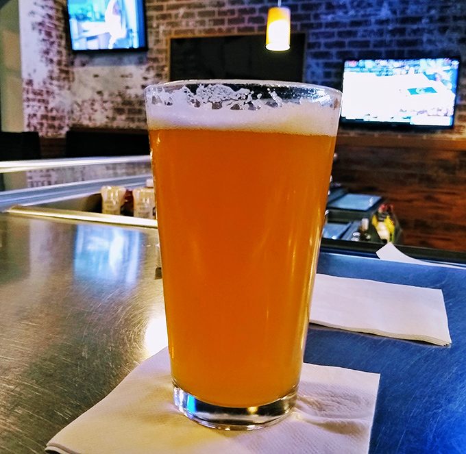 A perfectly poured beer with just the right amount of head—like a tiny, frothy pillow for your taste buds.