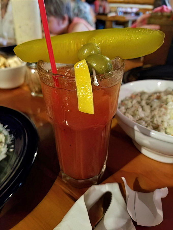 A Bloody Mary that's practically a meal, complete with the pickle spear of your dreams. Wisconsin's favorite breakfast cocktail done right.