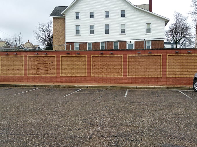 History etched in brick—Sugarcreek's wall sculptures tell stories without saying a word. Public art that doesn't try too hard yet says everything.