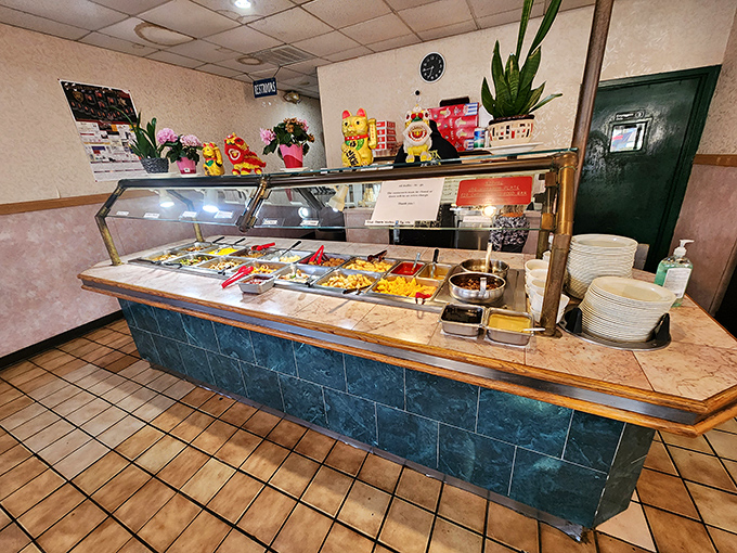 The buffet line—where decisions get tough and restraint goes out the window. Strategy is required for maximum enjoyment.