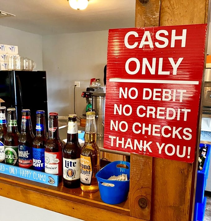 The "Cash Only" sign isn't a limitation – it's a badge of old-school authenticity in a world of digital everything.