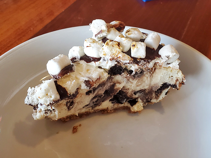 This isn't just cheesecake—it's a masterpiece of marshmallows and chocolate that makes you wonder why you'd ever save room for dessert.
