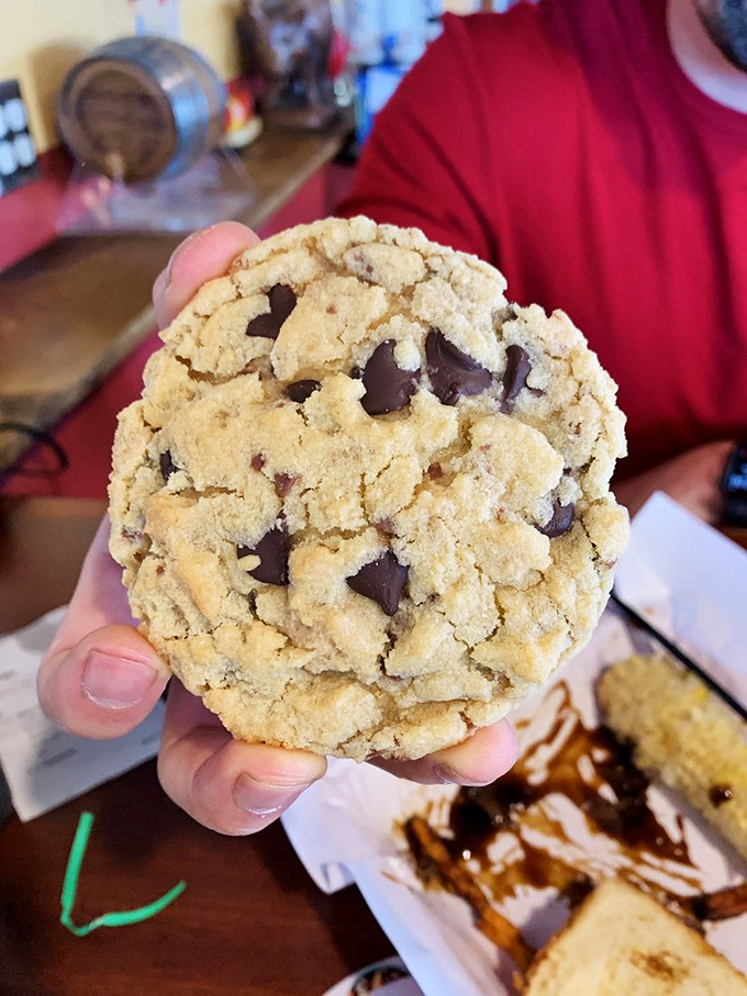 This chocolate chip cookie isn't just dessert—it's the encore after the main performance, still getting a standing ovation from your taste buds.