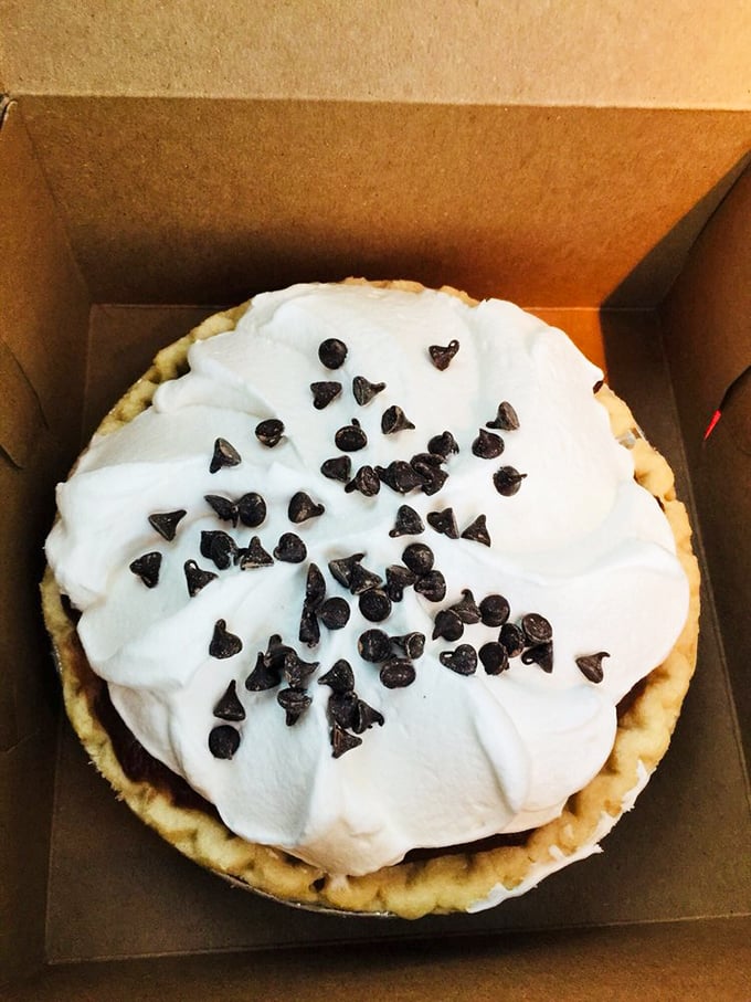 A chocolate cream pie with chocolate chips that doesn't just satisfy chocolate cravings—it silences them into respectful submission.