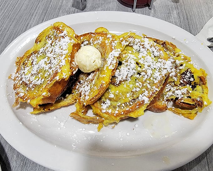 Cinnamon roll French toast elevates weekend brunch to an art form, thick and golden with perfect spice.