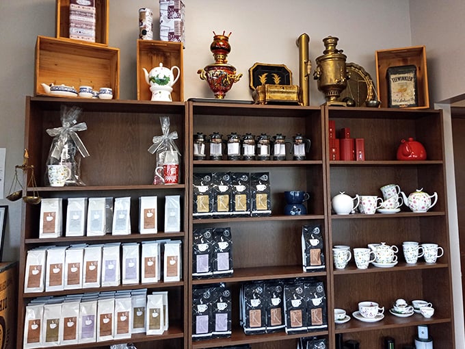 This isn't just a display of imported goods—it's a carefully curated collection of European treasures that transport you across the Atlantic with each sip or bite.