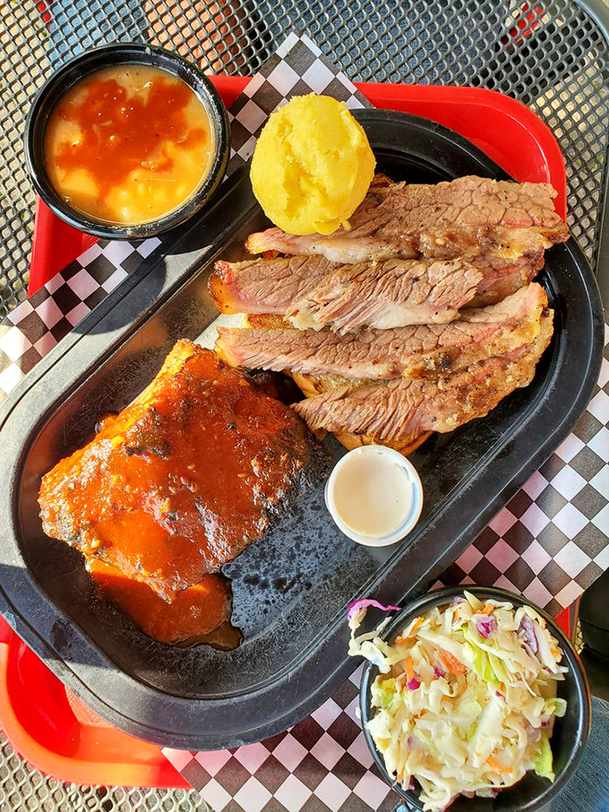 The barbecue sampler that answers the eternal question: "Why choose one meat when you can have them all?"