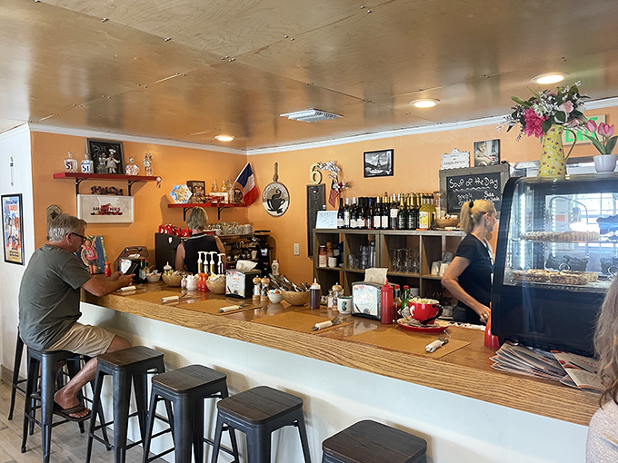 The counter where breakfast dreams come true, staffed by people who understand that coffee is not just a beverage but a fundamental human right.
