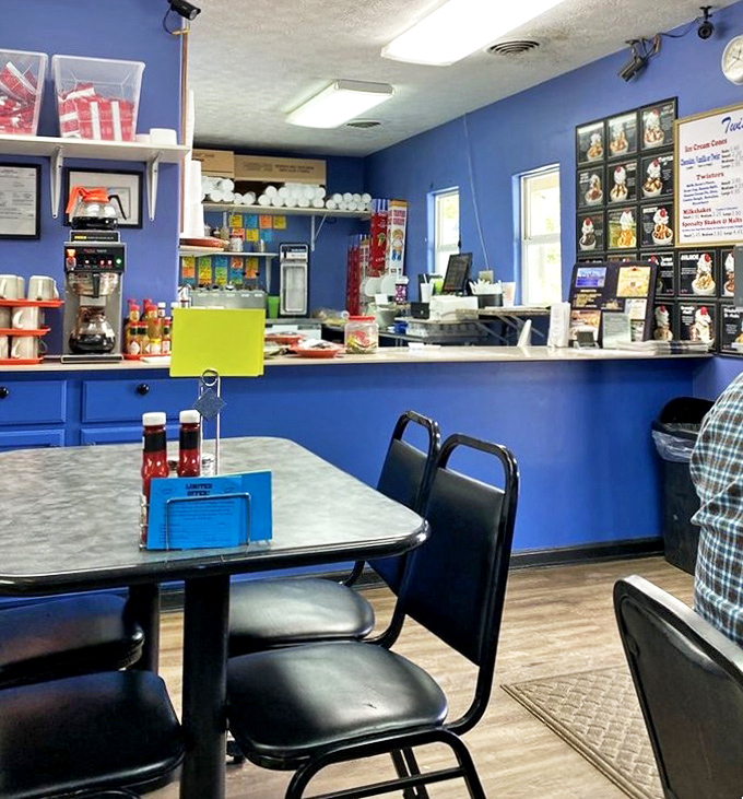 The beating heart of any good diner—a counter where regulars perch and stories are exchanged alongside coffee refills.