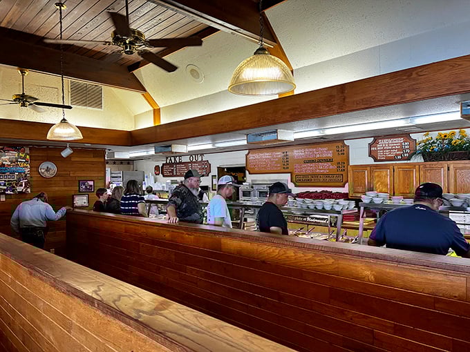 The serving line – where dreams are dished up one scoop at a time. The anticipation might be the best appetizer they don't advertise.