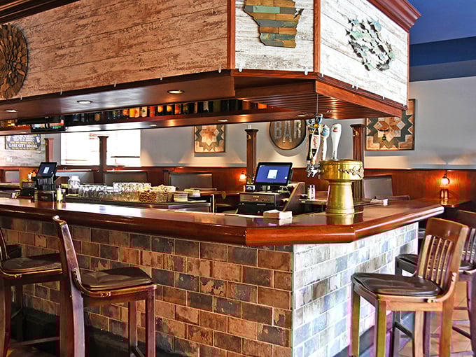 The bar area showcases Wisconsin's outline – a subtle reminder you're in the hands of proud locals who know their craft.