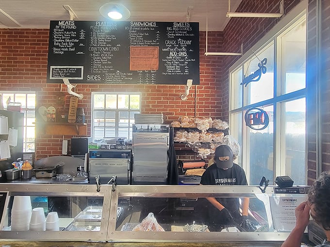 Where the magic happens—a simple counter where meat is sliced to order and barbecue dreams come true.