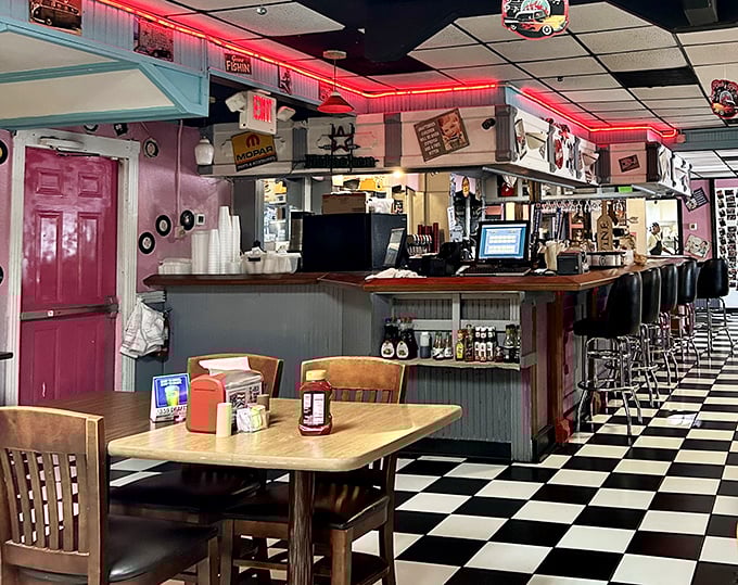 The counter area offers front-row seats to short-order ballet, where cooks transform simple ingredients into plates of happiness with practiced efficiency.