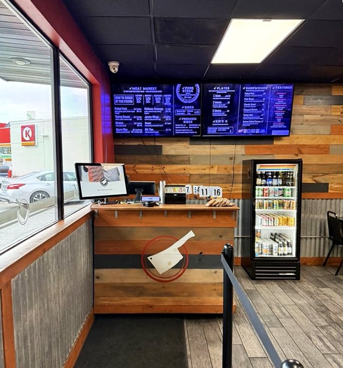 The ordering counter—where dreams become reality and diet plans go to die. Digital menus make the tough choices slightly easier.