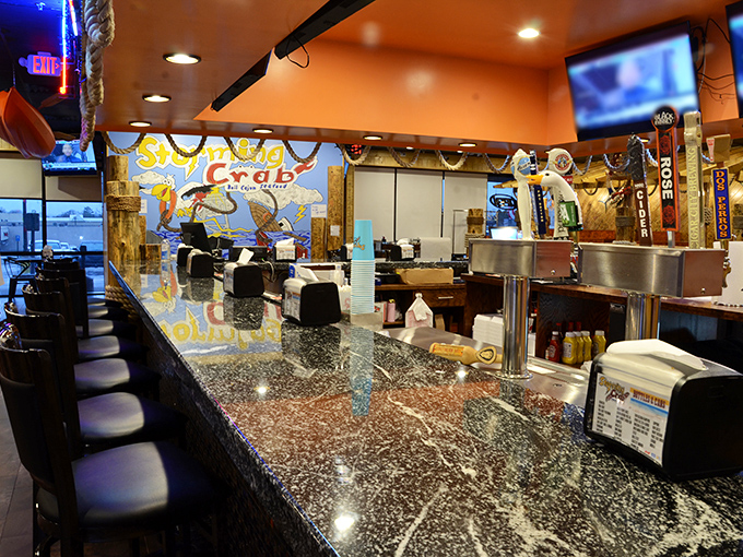 Where seafood dreams begin—the command center of crustacean cuisine. That granite countertop has witnessed countless "first-bite" face journeys.