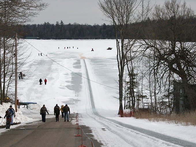 The legendary Eagles Mere Toboggan Slide transforms winter into an exhilarating adventure – where adults rediscover their inner eight-year-old at speeds that would make insurance agents nervous.