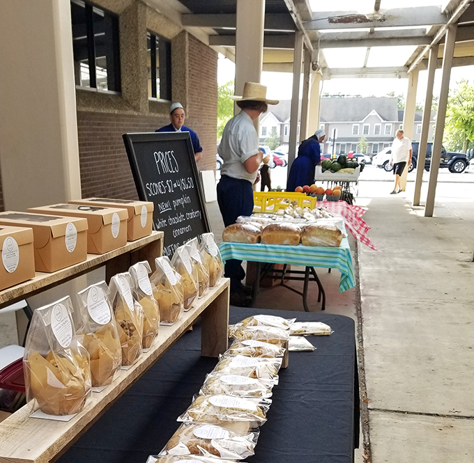 Amish baked goods at the farmers market—where calories don't count because they're made with tradition, skill, and absolutely zero preservatives.