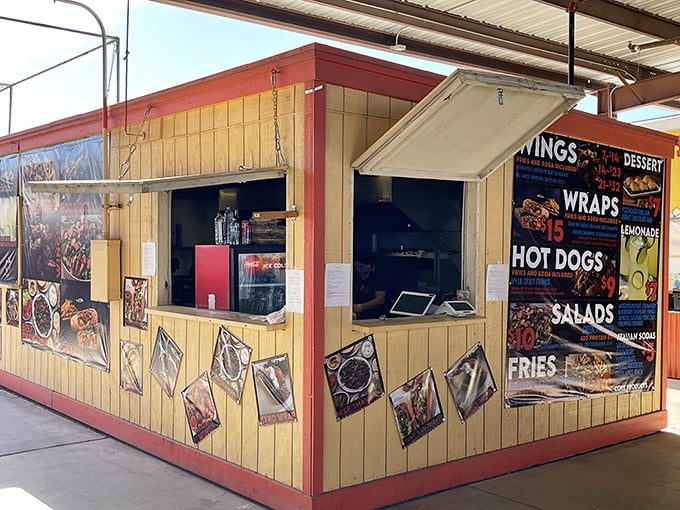 Fast food with flair! This humble stand proves you don't need white tablecloths to serve up satisfaction between shopping sprees.
