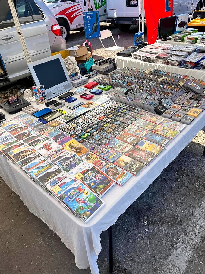 Video game archaeology at its finest—where millennials experience nostalgia and boomers wonder what all those cartridges actually do.