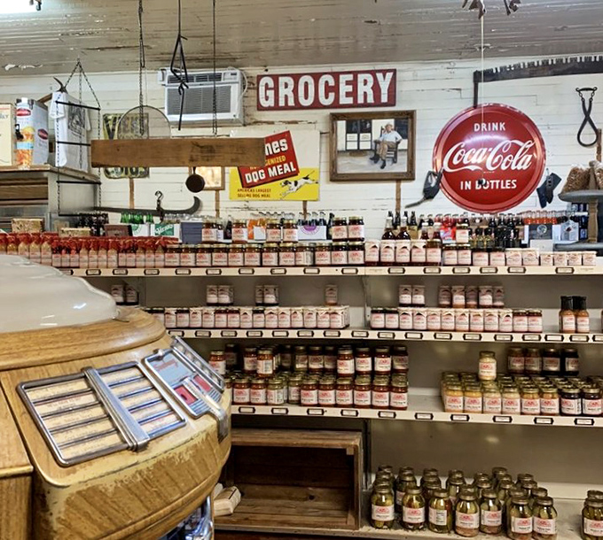 Old-school grocery shelves where every item feels personally vouched for, not algorithmically suggested by your shopping app. 