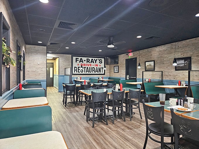Simple, comfortable seating and classic diner aesthetics – where the real décor is the parade of delicious plates heading to hungry tables.