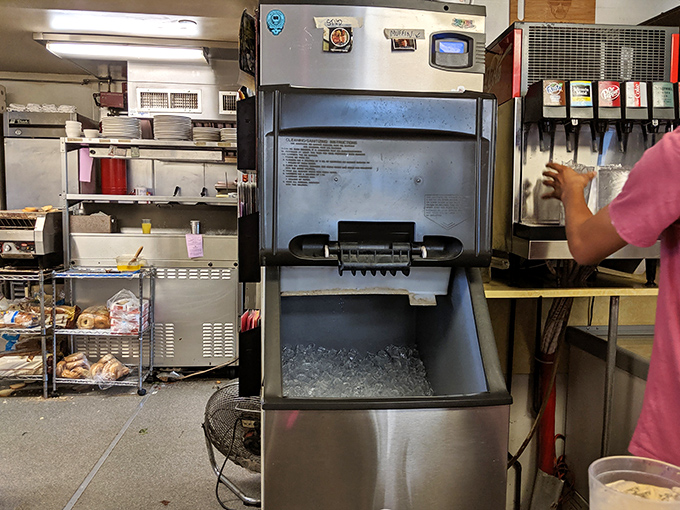 A glimpse into the kitchen machinery that keeps the breakfast magic flowing—where ice meets coffee in a relationship as essential as bacon meets eggs.