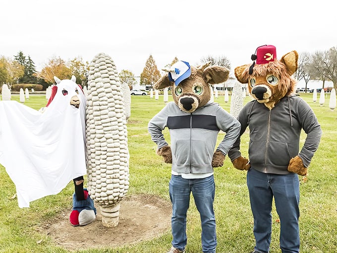 Halloween brings out the creative spirit at the Field of Corn. When roadside art meets cosplay, the result is pure Midwestern magic.