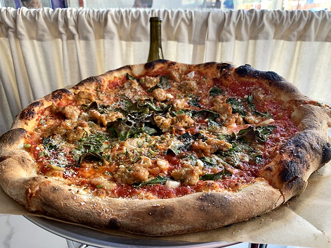 Old Faithful lives up to its name – reliable, satisfying, and erupting with fennel sausage goodness.