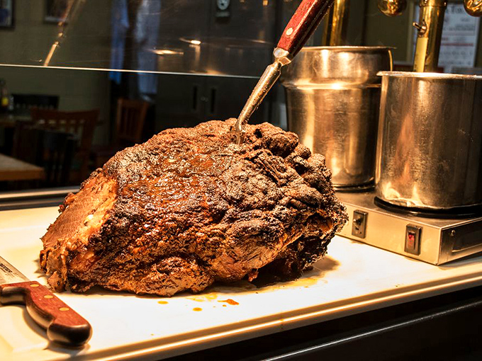 This isn't just roast beef—it's a carnivore's masterpiece, seasoned and slow-roasted until it reaches a state of meat nirvana that vegetarians secretly dream about.