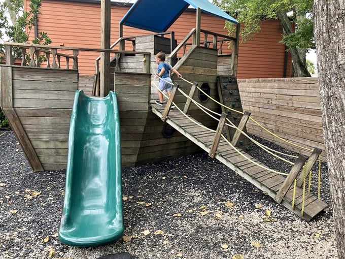 Kids get their own maritime adventure while parents enjoy lunch. This ship playground proves Timoti's understands the family dining equation perfectly.