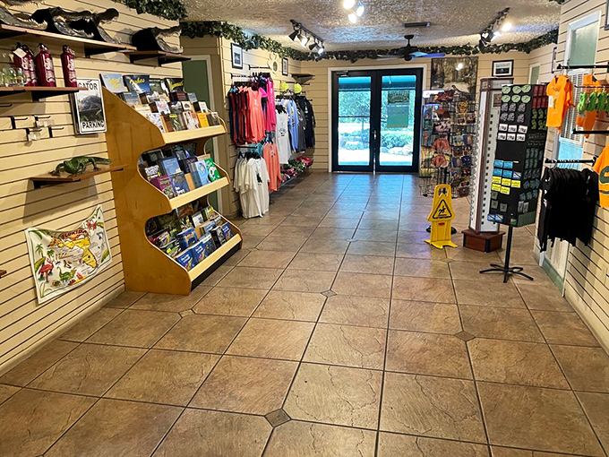 The gift shop: where you can bring home a piece of the Everglades without the inconvenience of it trying to eat your other souvenirs.
