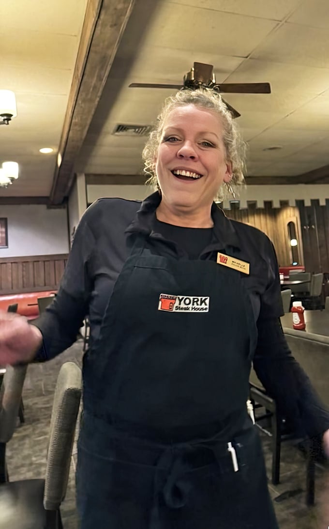 The staff embodies that perfect blend of Midwestern friendliness and steakhouse efficiency—they know you're here for the beef, and they're here to make it happen.