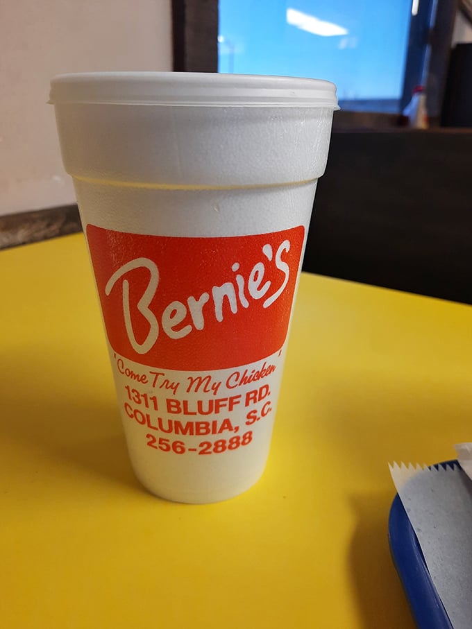 That iconic red cup—like a beacon of Southern hospitality. "Come Try My Chicken" isn't just a slogan, it's a promise.