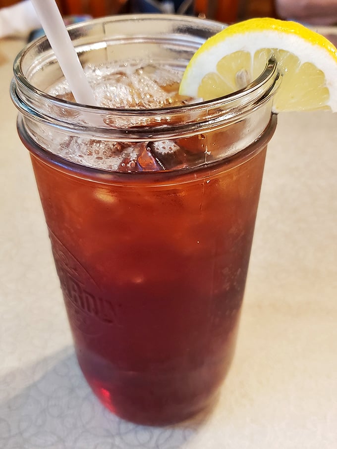 Sweet tea in a Mason jar – the unofficial state beverage of the South. This amber elixir is practically mandatory when dining on mountain trout in Tennessee.