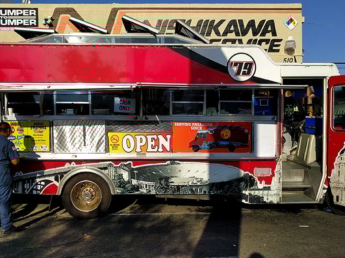Even with "OPEN" blazing on its side, this truck doesn't need to advertise – the reputation for extraordinary tacos does all the talking.